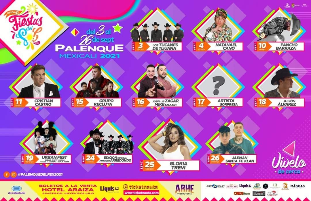 Palenque de las Fiestas del Sol 2021 en Mexicali