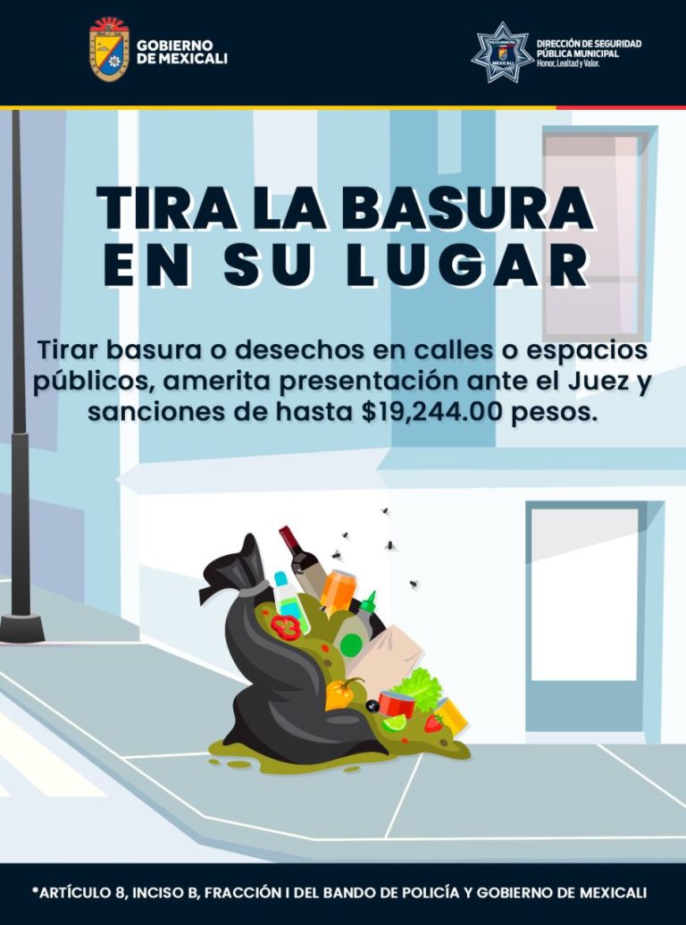 Multa para quienes tiren basura en la calle